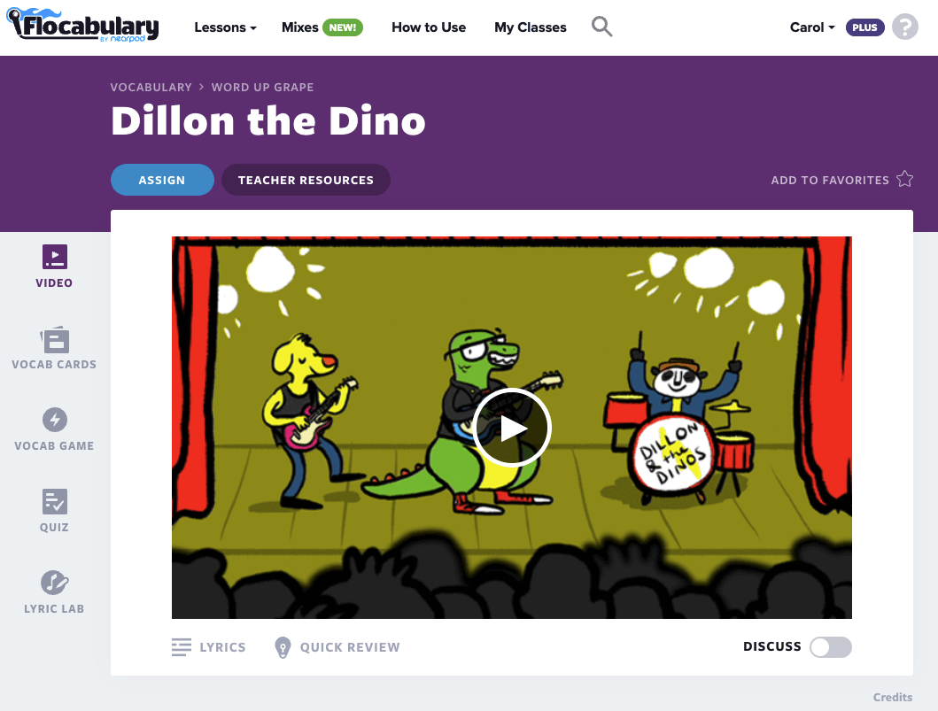Dillon the Dino Word Up Grape - The Flocabulary Blog