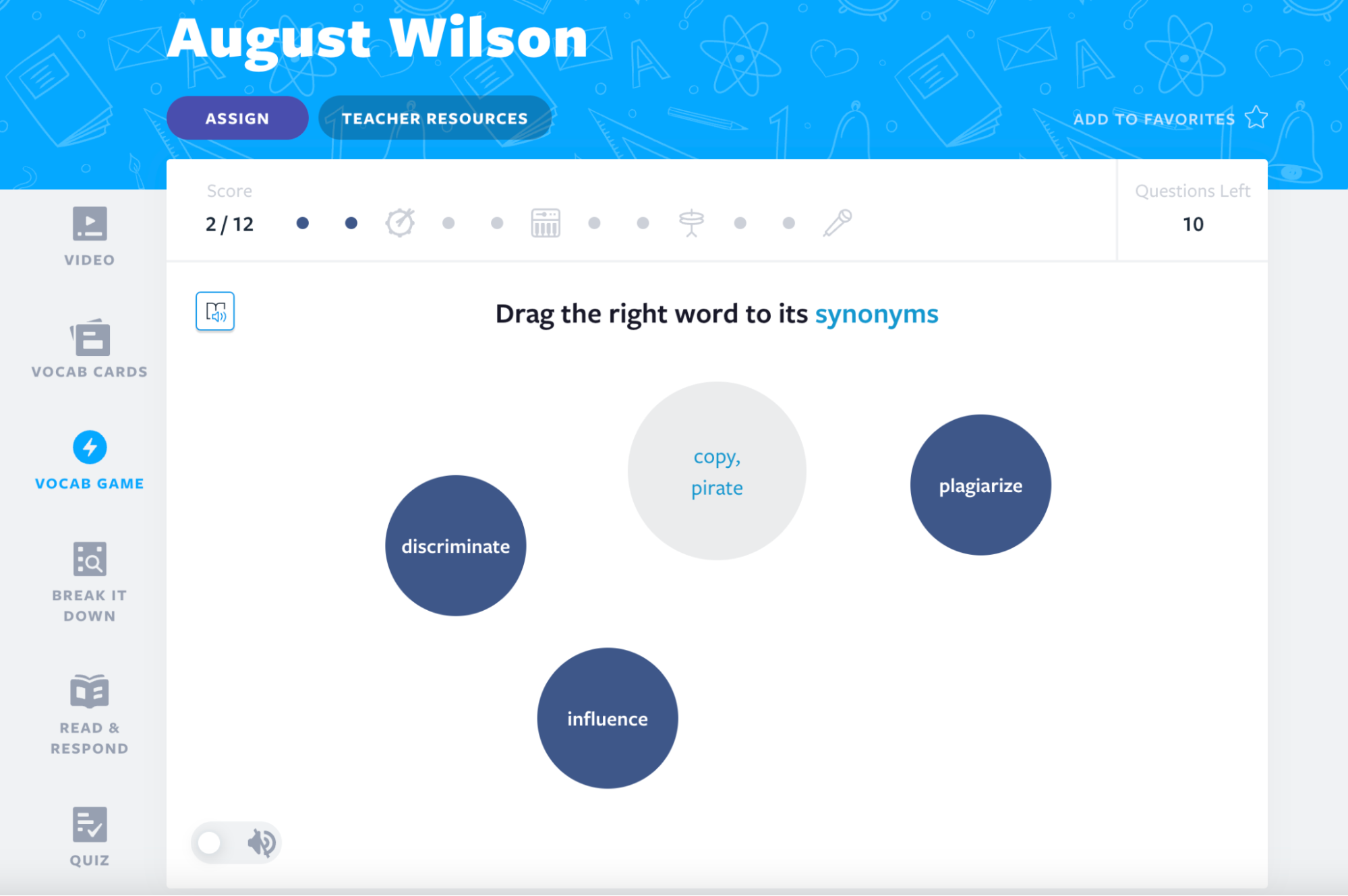 5 Reasons to use the Vocab Game activity